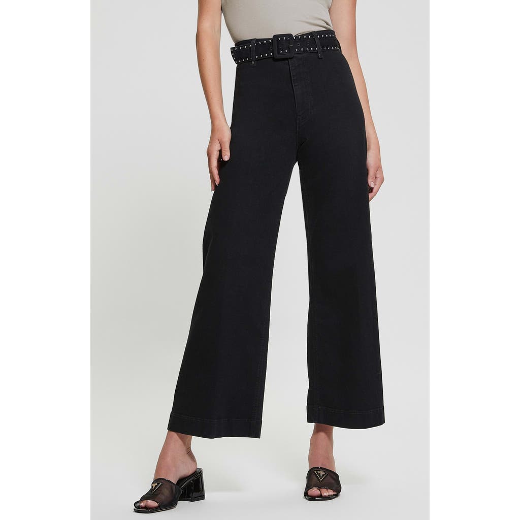 GUESS GUESS Dakota High-Waist Wide-Leg Cropped Jeans